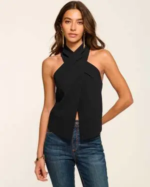 Ramy Brook Andie Tailored Halter Top - Black