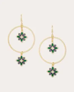 Ramy Brook Camila Flower Charm Earrings - Gold Multi