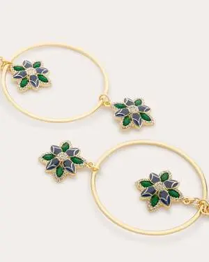 Ramy Brook Camila Flower Charm Earrings