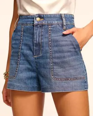 Ramy Brook Hilary High Waisted Denim Mini Short