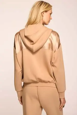 Ramy Brook Fiona Satin Knit Hoodie Jacket