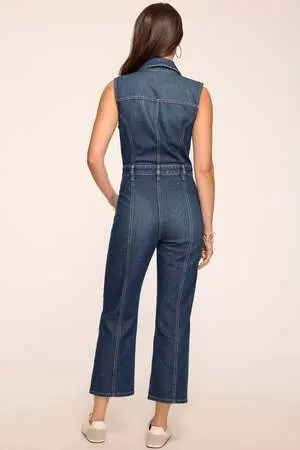 Ramy Brook Jessie Sleeveless Denim Cropped Jumpsuit