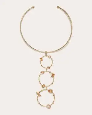 Ramy Brook Camile Gemstone Circular Necklace - Champagne