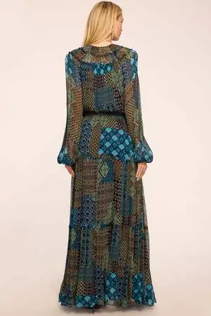 Ramy Brook Autumn Printed Long Sleeve Dress