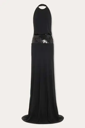 Ramy Brook Theresa Sequin Jersey Halter Gown