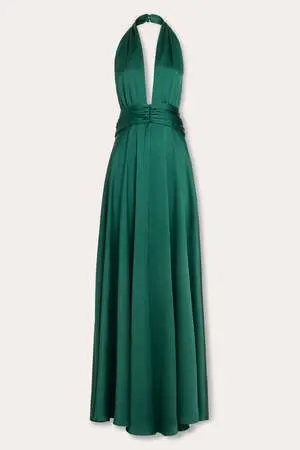 Ramy Brook Jasmine Plunging Halter Gown
