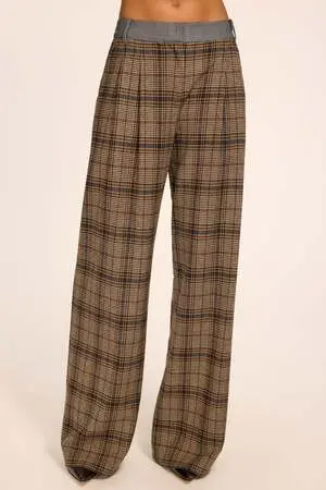 Ramy Brook Leslie Plaid Tailored Pant - Plaid Combo