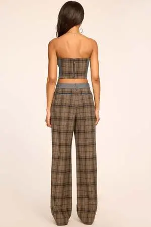 Ramy Brook Leslie Plaid Tailored Pant