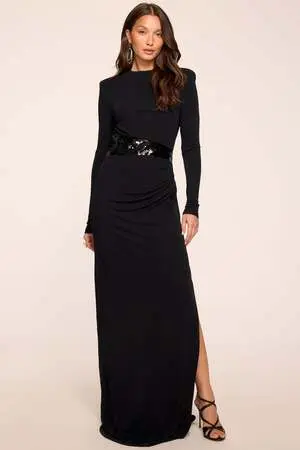 Ramy Brook Samantha Jersey Long Sleeve Sequin Gown