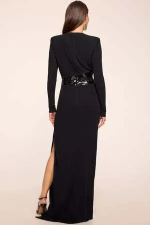 Ramy Brook Samantha Jersey Long Sleeve Sequin Gown