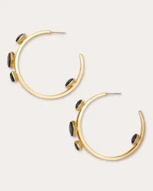 Ramy Brook Alena Stone Hoop Earrings