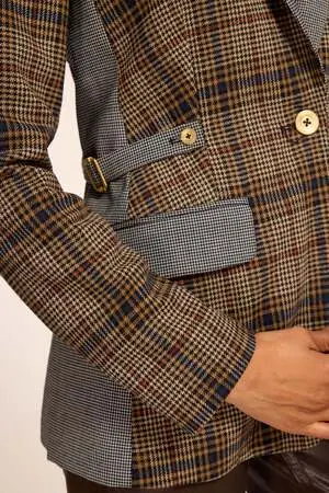 Ramy Brook Bianca Designer Plaid Blazer Jacket