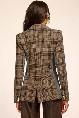Ramy Brook Bianca Designer Plaid Blazer Jacket