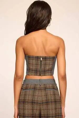 Ramy Brook Bailey Printed Cropped Corset Top