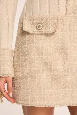 Ramy Brook Ellen Lurex Tweed Collared Mini Dress Designer