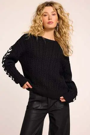 Ramy Brook Nora Cable Knit Sweater - Black