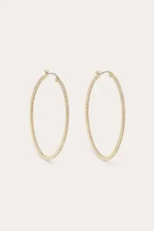 Ramy Brook Khatia Pave Hoops - Silk/gold