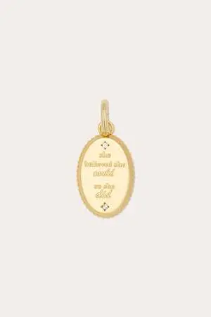 Ramy Brook Oval Sayings Charm - Gold
