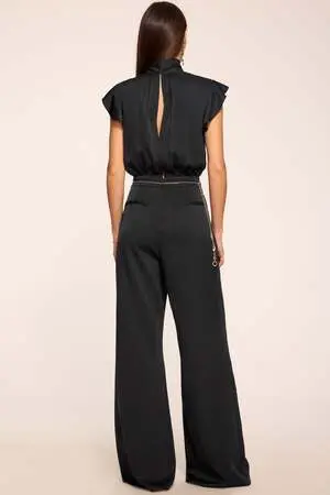 Ramy Brook Irene Tie Neck Short Sleeve Designer Jumpsuit