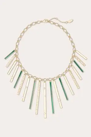 Ramy Brook Mila Enamel Statement Necklace - Malachite