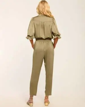Ramy Brook Dina Short Sleeve Button Down Jumpsuit