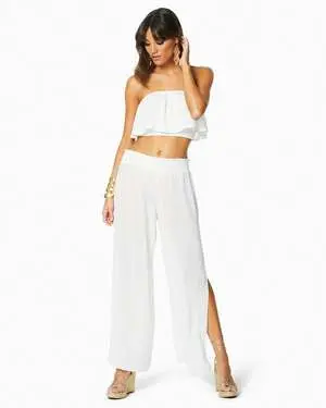 Ramy Brook Textured Athena Palazzo Pant - White