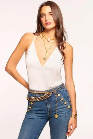 Ramy Brook Noelle V-neck Tank Top - Ivory
