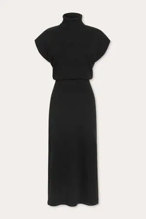 Ramy Brook Merino Turtleneck Midi Dress - Black