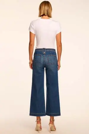Ramy Brook Gemma Mid-rise Cropped Wide Leg Jeans