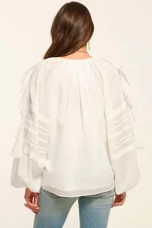 Ramy Brook Tamara Cotton Voile Long Sleeve Blouse