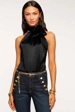 Ramy Brook Lori Silk High Neck Tank Top