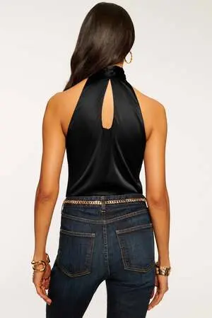 Ramy Brook Lori Silk High Neck Tank Top