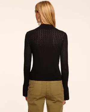 Ramy Brook Cathy Pointelle Silk Cashmere Cardigan Sweater
