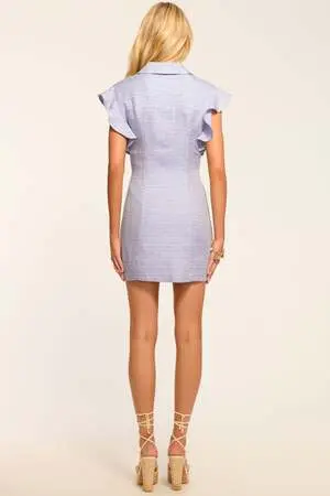 Ramy Brook Nikki Textured Linen Short Sleeve Dress