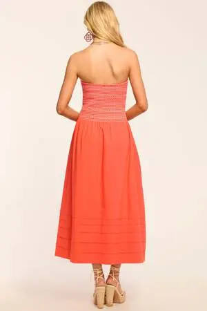 Ramy Brook Jace Cotton Poplin Smocked Maxi Dress