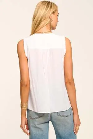 Ramy Brook Adaline Embroidered Sleeveless Blouse