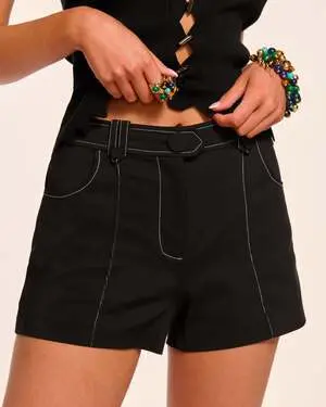 Ramy Brook Marco Stretch Cotton Stitched Mini Short