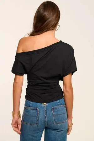 Ramy Brook Stella Knit Off-the-shoulder Tee
