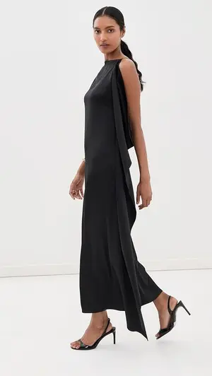 COURREGES Draped Satin Midi Dress