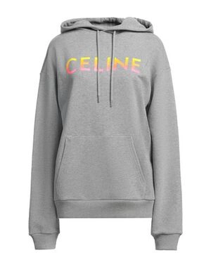 Celine Woman Sweatshirt Off White Size Xs Cotton, Elastane Grey