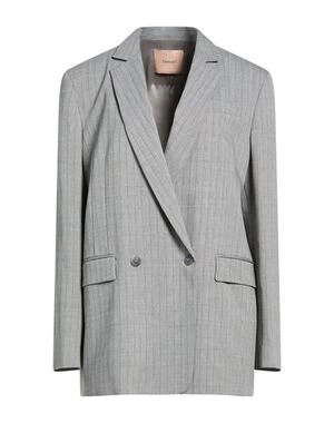 TWINSET Blazer Size Polyester, Viscose, Wool, Elastane - Grey