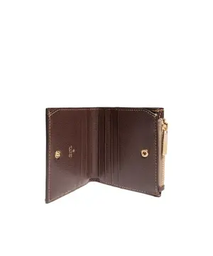 Gucci Zip Card Case With Multicolor Slots - Sand/brown