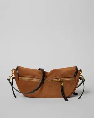 Celine Little Halfmoon Soft Triomphe In Suede Calfskin