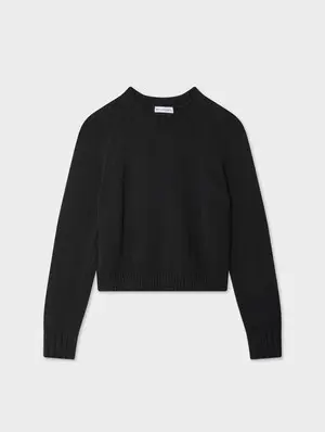 WHITE & WARREN White & Warren Cotton Linen Sweatshirt In Azure Blue Black