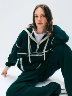 WHITE & WARREN Cashmere Anorak Sweater In Size - Ivory
