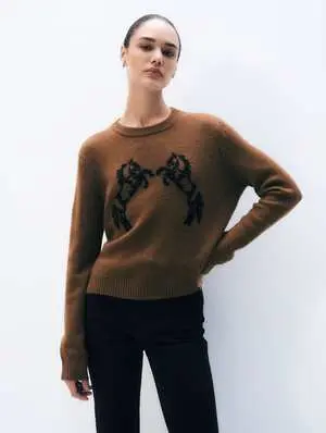 WHITE & WARREN Cashmere Blend Top - Umber/black