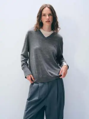 WHITE & WARREN Superfine Merino Sweater - Ivory
