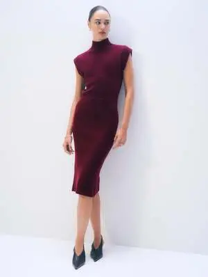 WHITE & WARREN Cashmere Sleeveless Dress - Sangria
