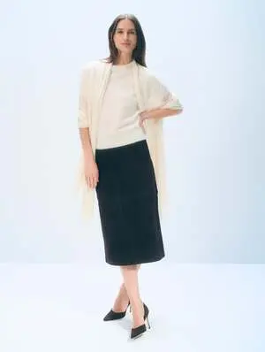 WHITE & WARREN Superfine Cashmere Travel Wrap - White