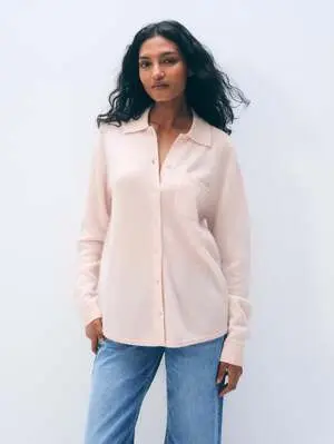 WHITE & WARREN Cashmere Button Down Sweater In Size - Pink